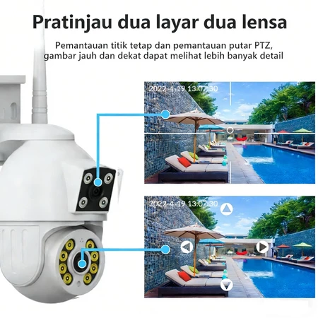 CAMERACITY CCTV V380 Pro Dual Lens Kamera Outdoor WIFI 1080P Motion ...